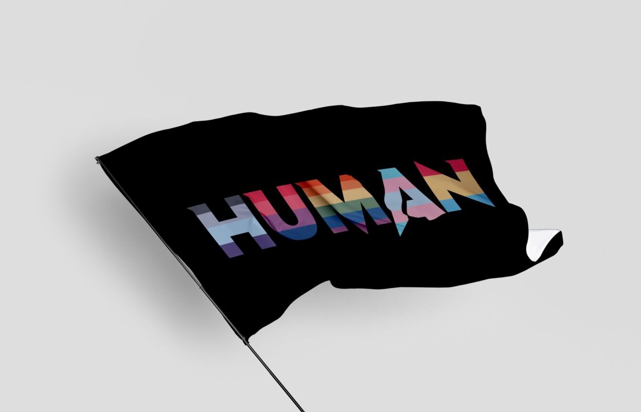 Human custom flag - Rave bonfire