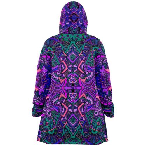 Colorful abstract Tech hooded cloak - Rave bonfire