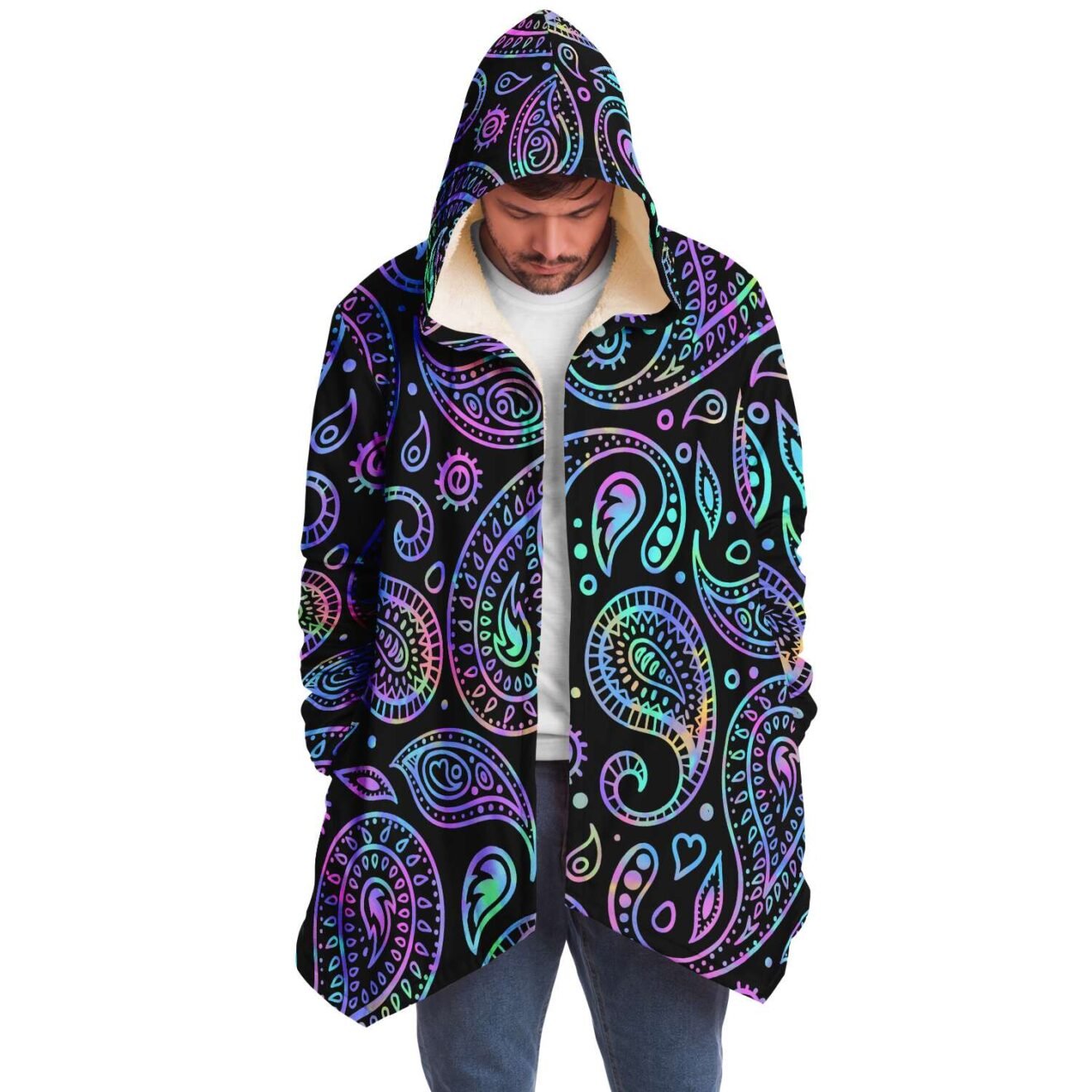 Colorful paisley hooded cloak – Rave bonfire