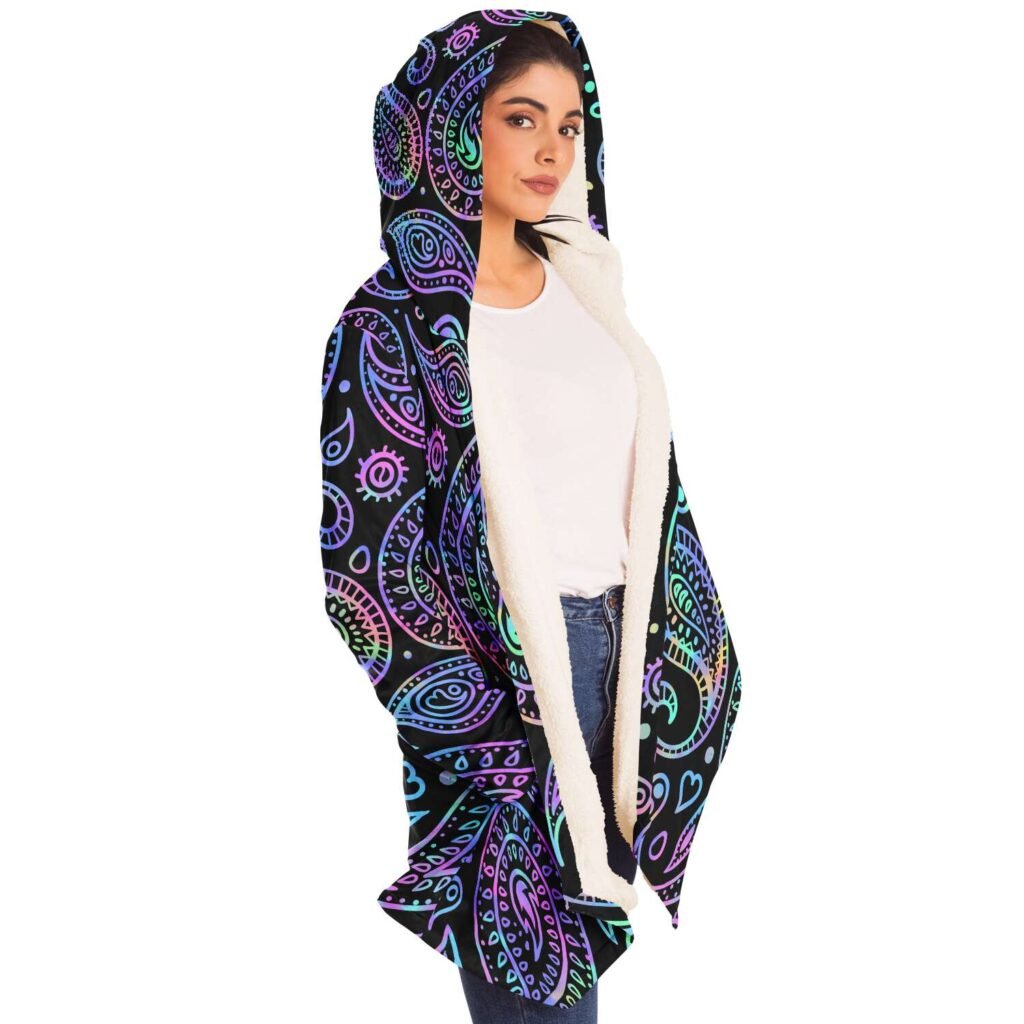 Colorful paisley hooded cloak – Rave bonfire