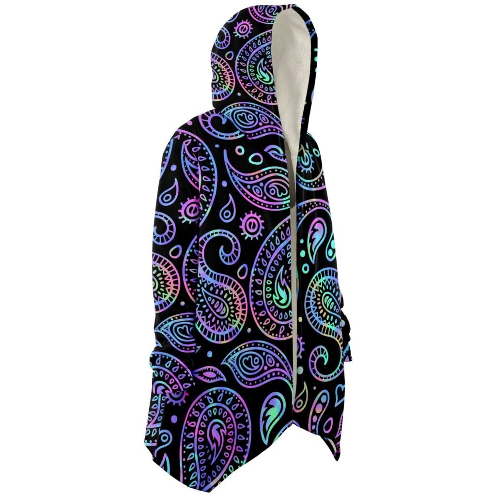 Colorful paisley hooded cloak – Rave bonfire