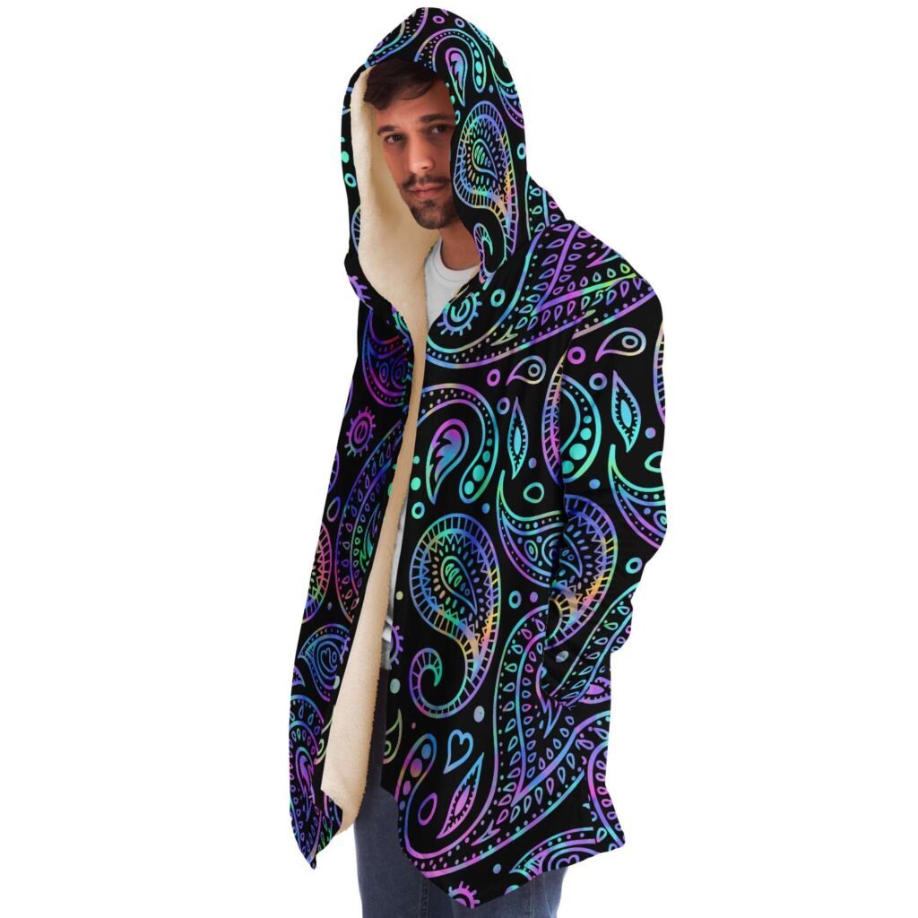 Colorful paisley hooded cloak – Rave bonfire