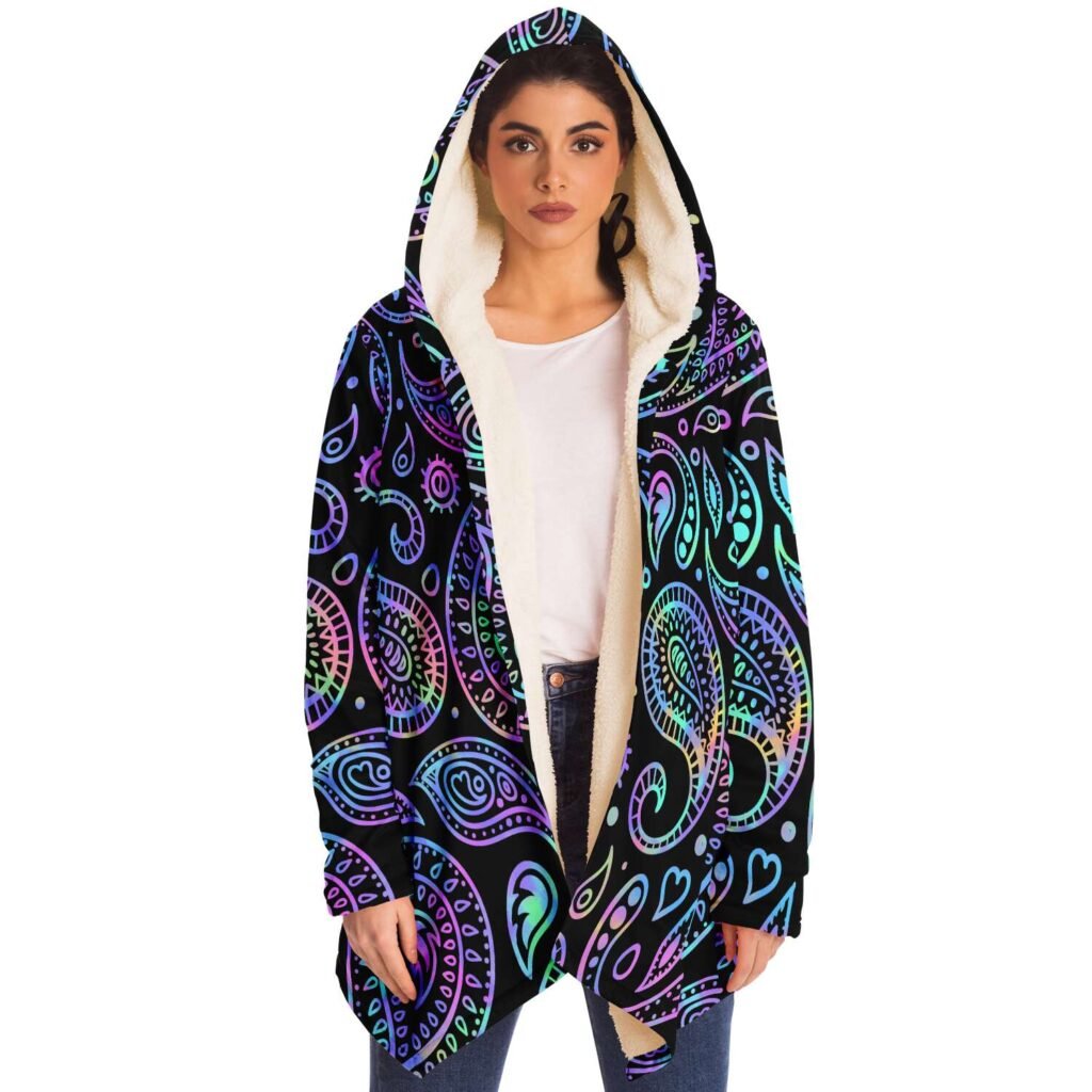 Colorful paisley hooded cloak – Rave bonfire