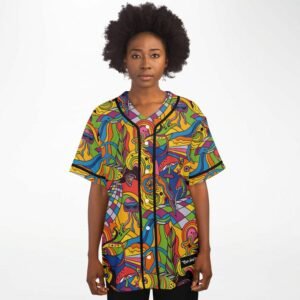 Colorful trippy baseball jersey – Rave bonfire