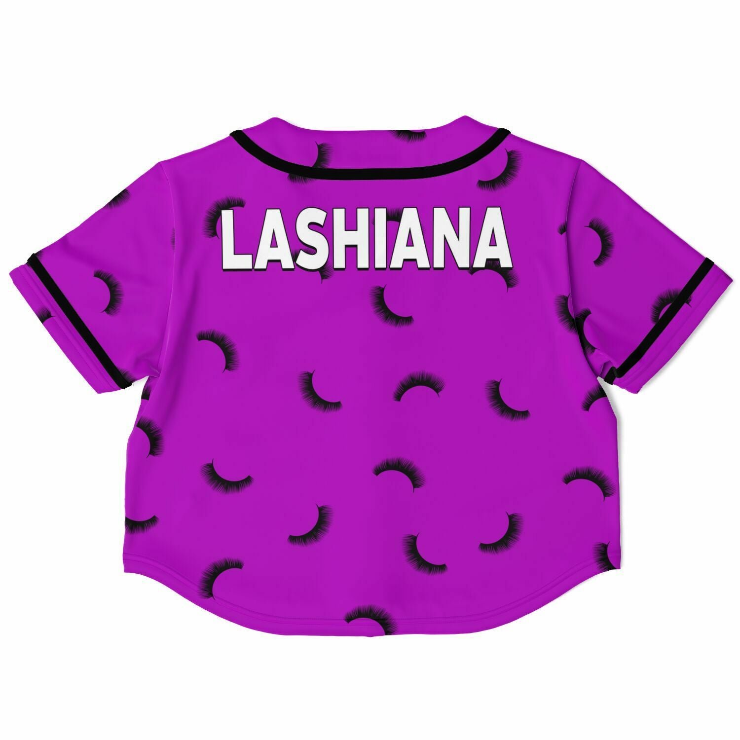 Lashes Cropped Baseball Jersey - Rave bonfire